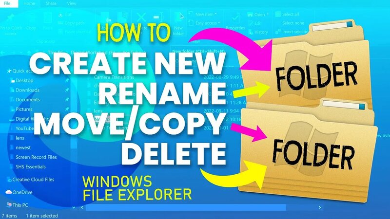How To Create a New Folder + Rename, Move, Copy & Delete Folder ...