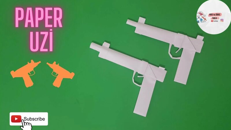 How to Make Paper UZİ(Origami) Kağıttan UZİ Nasıl Yapılır? Folding ...