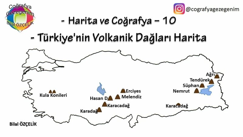 Türkiyenin Volkanik Dağları Harita - Haritanın Şifreleri, Harita ...