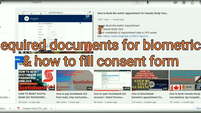 How to fill Consent Form Biometric for study visa canada /Required ...