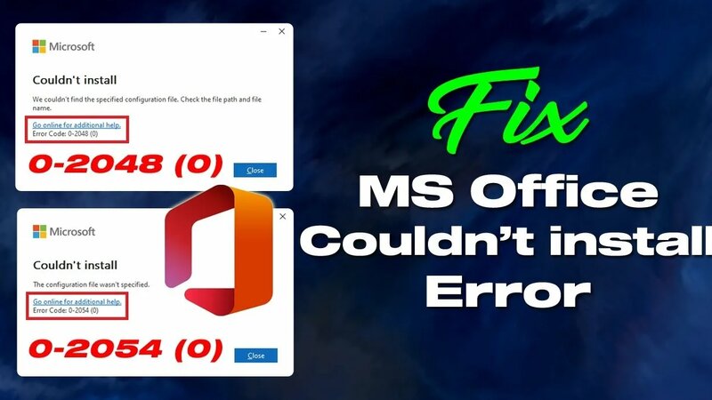 How To Fix Microsoft Office Couldn't Install Error | Error Codes 0-2048(0) & 0-2054(0) - Yandex ...