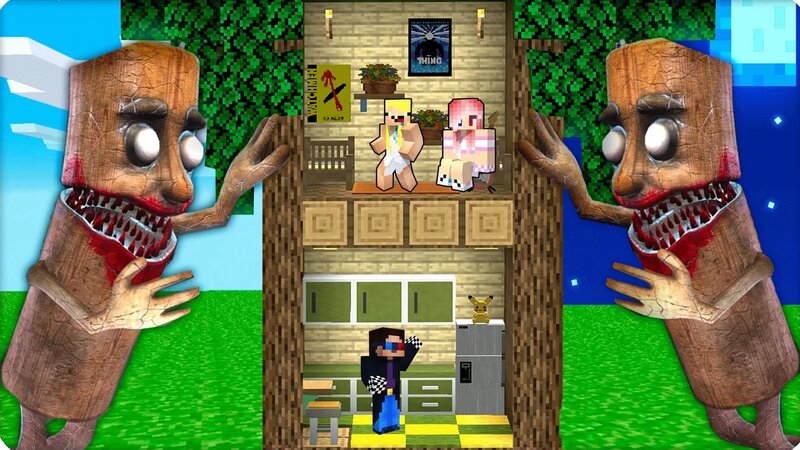 Мы Обустроили Бункер на Дереве и Пережили Ночь в Майнкрафт! Нубик ...