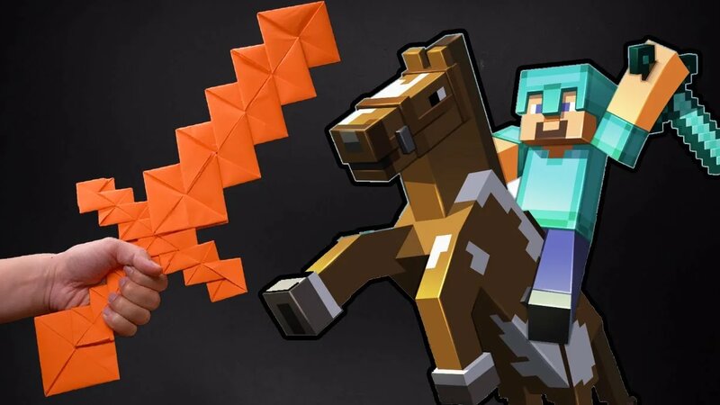 Minecraft Sword || How to make origami Minecraft Sword | Paper ...