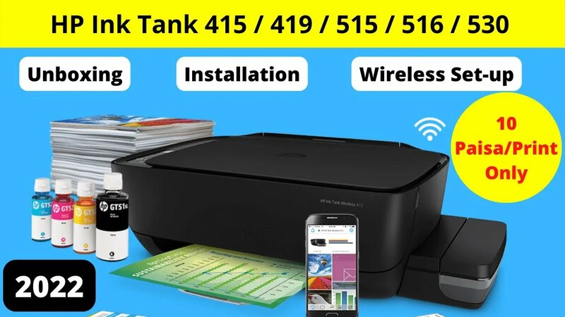 HP Ink Tank Wireless 415 Unboxing And Install | HP 415 Printer Wireless ...