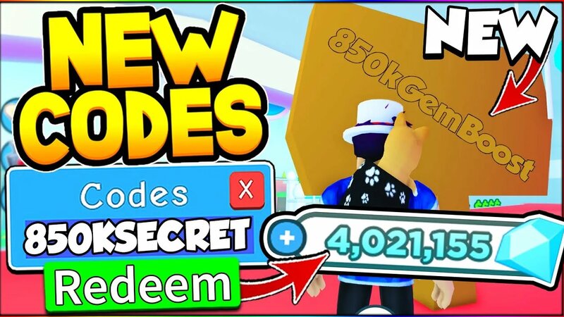 ALL 3 Secret 850K Update FREE GEM Codes IN PET Simulator X - Roblox ...