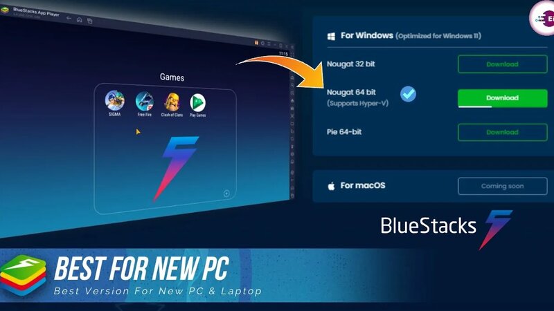 New BlueStacks 5 (Supports Hyper-V) Nougat 64 bit Best Emulator For New ...