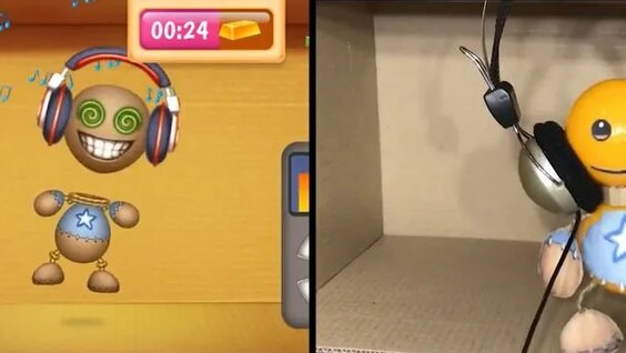 Kick The Buddy and real Buddy Antistress. Cardboard game. DIY ...