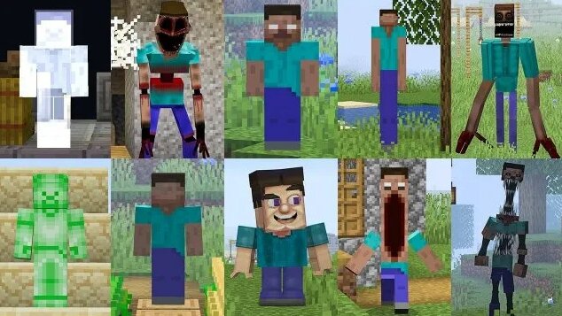 Все виды страшных стивов в майнкрафт ! мод steve horror mod minecraft ...