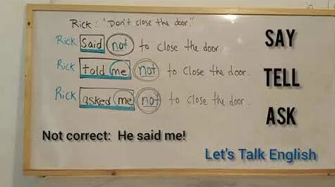 Say, tell, ask - como usarlos en reported speech ( aprende la ...