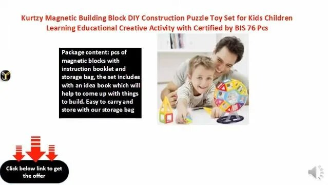 Kurtzy Magnetic Building Block DIY Construction Puzzle Toy Set ...