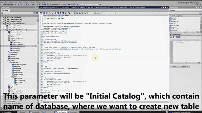 Siemens TIA Portal HMI tutorial – How to create table in database from ...