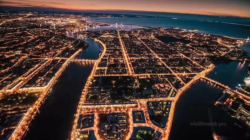 Белые ночи в Петербурге: вид с высоты — Видео от Санкт-Петербург ...