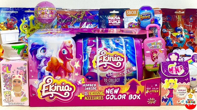 Сюрприз MIX! Ekinia Splash toys, Flosh Force, Cloudees, Among US, Hanazuki, Surprise unboxing ...