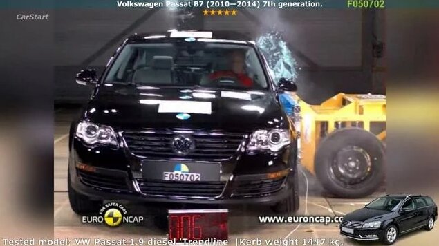 Volkswagen Passat crash test (B5, B6, B7, B8) generations (Euro NCAP ...