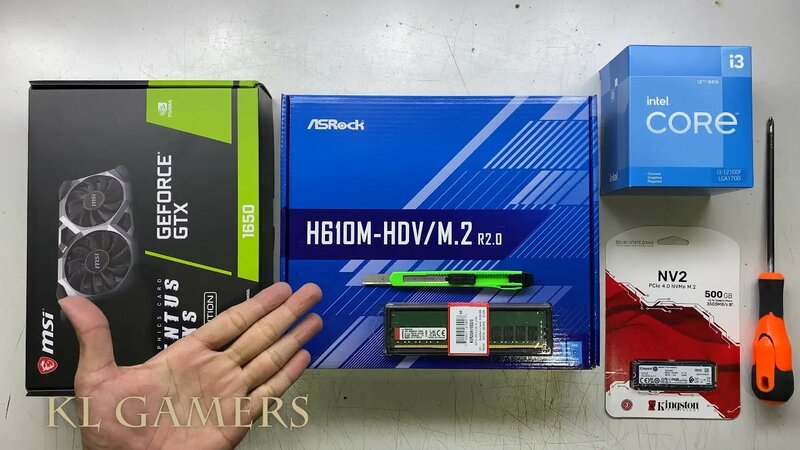 intel Core i3 12100f ASRock H610m-HDV M.2 Kingston NV2 msi Gtx1650 ...