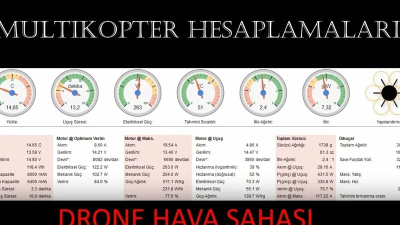 Drone uçuş süresi - motor - pil değerleri hesaplama ( ecalc.ch site ...