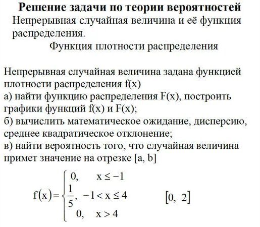Непрерывная случайная величина задана функцией плотности распределения ...