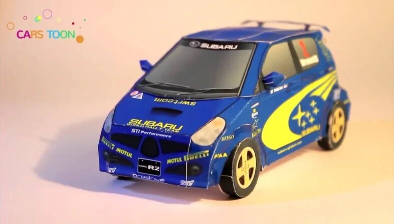 Cars for kids Papercraft construction car toy Subaru R2 - Смотреть ...