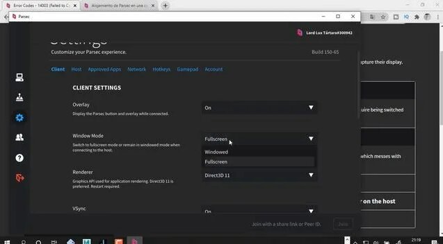 Parsec Error 14003 Solucion Fix Corregir Failed To Capture the host ...