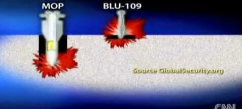 MOP Massive Ordnance Penetrator GBU-57A-B Penetrator bunker buster bomb ...