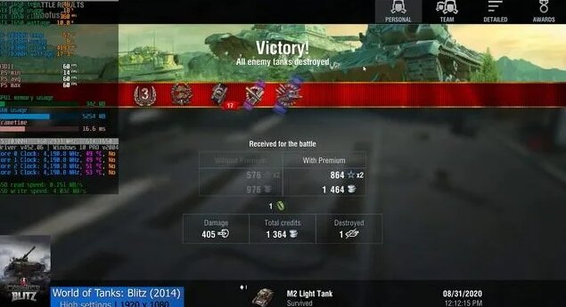 World of Tanks: Blitz - Acer Nitro 5 An515-55 (2020) benchmark gameplay ...