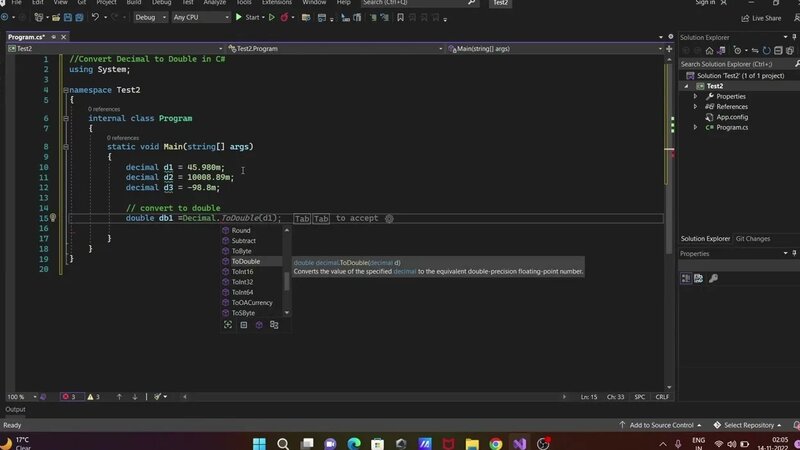 How to Convert Decimal to Double in C# - Yandex Video aramada çevrimiçi ...