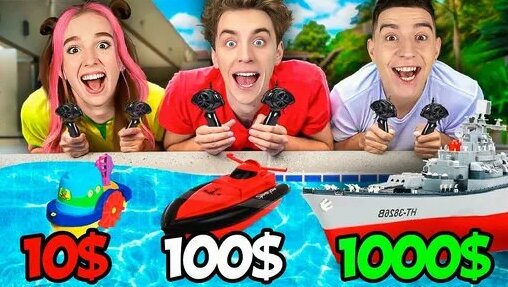 Игрушечная Лодка за 10$ vs 100$ vs 1000$ Челлендж ! | A4 | Дзен ...