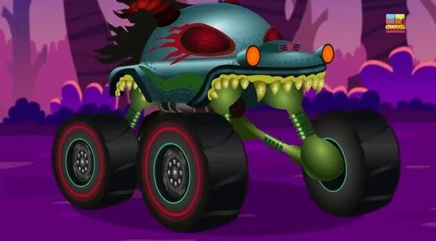 Kids Channel | Little Red Car | HHMT | hungry monster truck | scary ...