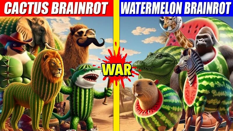 Cactus Brainrot vs Watermelon Brainrot Turf Wars | Spore - Смотреть ...