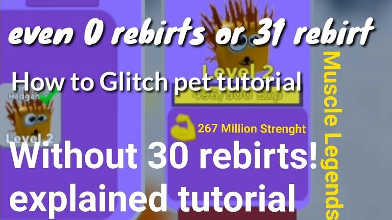 How to glitch a pet without 30 rebirth Roblox Muscle Legend Tutorial ...