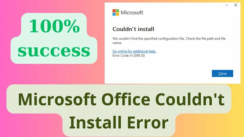 How to Fix Microsoft Office Couldn't Install Error | Error Code 0-2048 ...