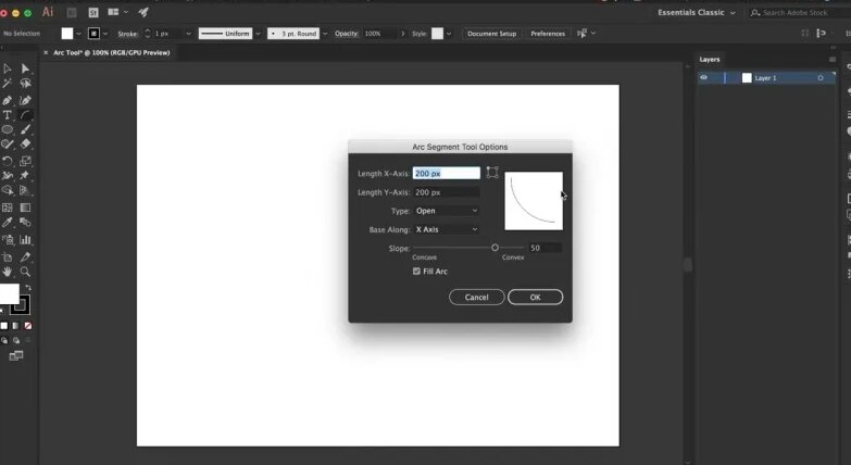 Как сделать дугу в иллюстраторе - Arc Tool _ Урок Adobe Illustrator ...