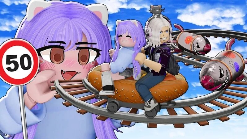 Доехали ДО СЕБЯ НА Вагонетке! Roblox cart ride into yourself (Кошка ...