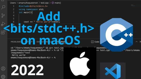 How to add C++ "bits/stdc++.h" header files on macOS( with vs code ...