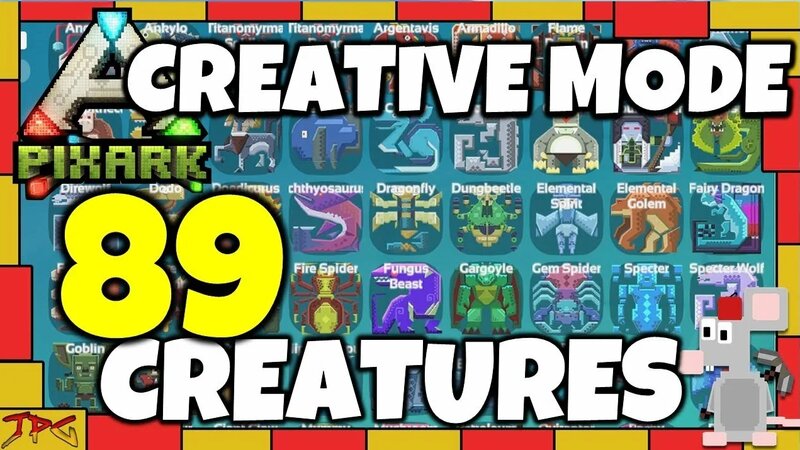 Pixark - how to use creative mode! 89 creatures! cyclops reaper sprites ...