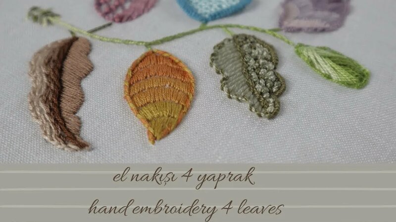 Basit el nakişi yaprak/basic stitches - leaves / hand embroidery ...
