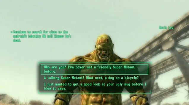 Uncle Leo friendly super mutant random encounter - Fallout 3 - Смотреть ...