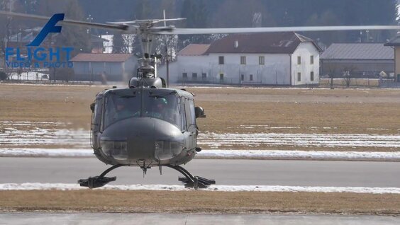 Helicopter Bell UH-1 Iroquois "Huey" Engine Start and Take Off with ...