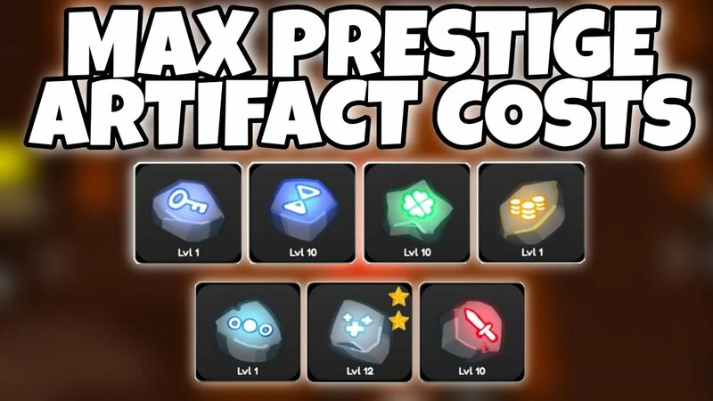 All Max Prestige LVL Artifacts Costs [ Anime Fighters Simulator Mobile ...