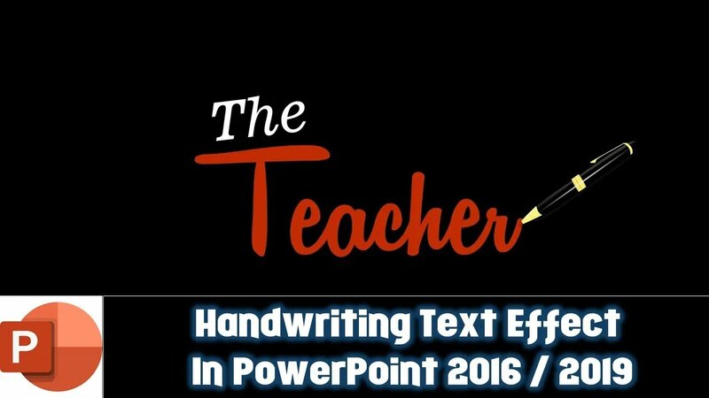 Handwriting Text Effect Tutorial | Motion Graphics in PowerPoint 2016 ...