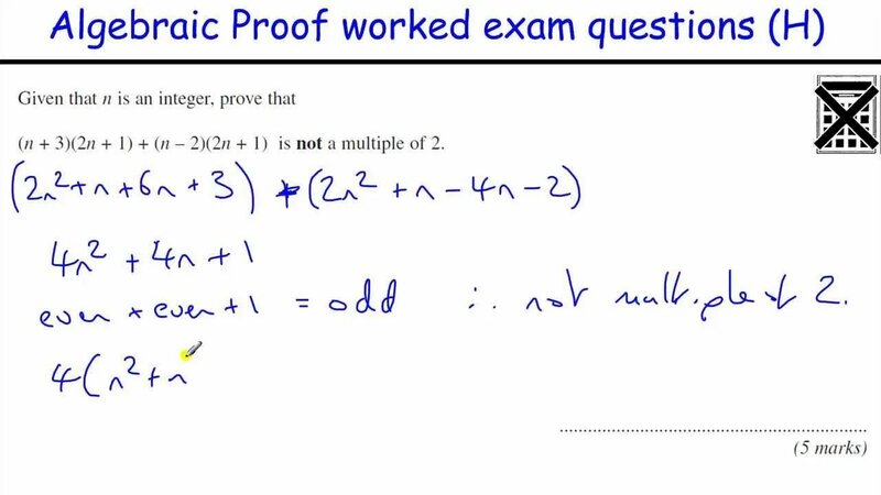 How to do Algebraic Proof GCSE Maths revision Higher level exam ...