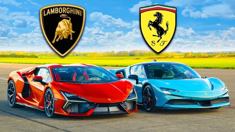 Lamborghini Revuelto против Ferrari SF90 и Porsche 918 Spyder на дрэг ...