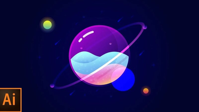 Glass Planet Vector Illustration – Adobe Illustrator Tutorial - Yandex ...
