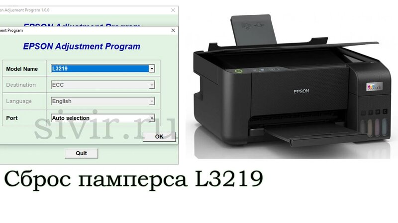 Сброс памперса Epson L3219 Adjustment Program - Смотреть онлайн в ...