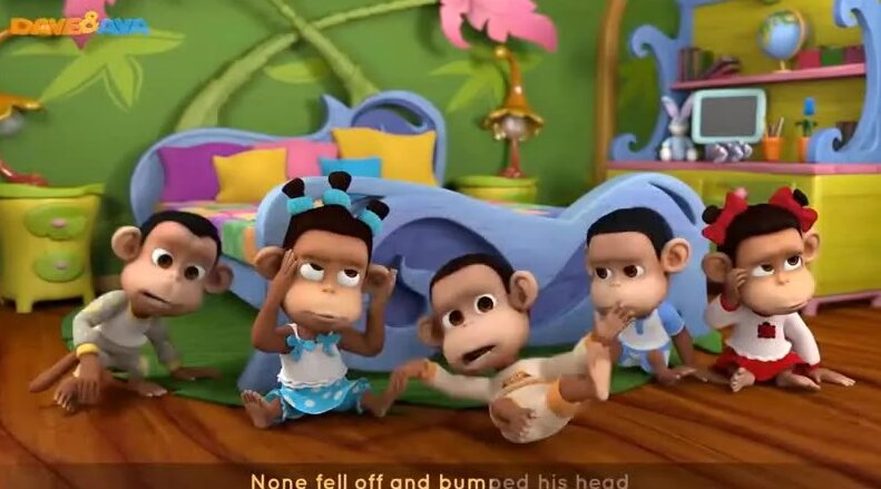Five Little Monkeys Jumping on the Bed - Nursery Rhymes Collection from ...