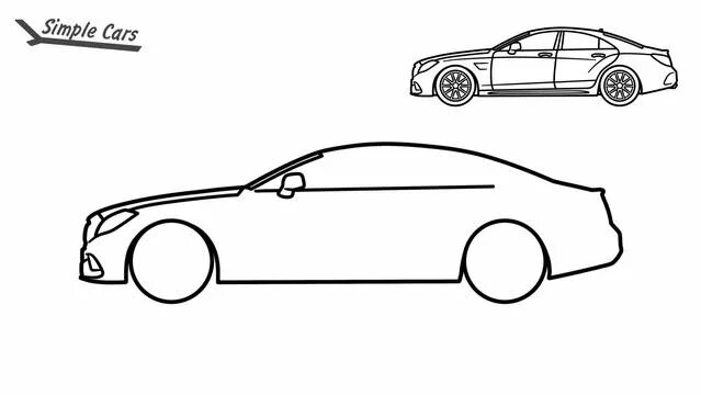 How to draw a Mercedes-BENZ CLS 63 AMG easy / drawing mercedes cls c218 ...