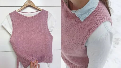 Markova knits | Базовый жилет в технике реглан погон сверху подробный ...