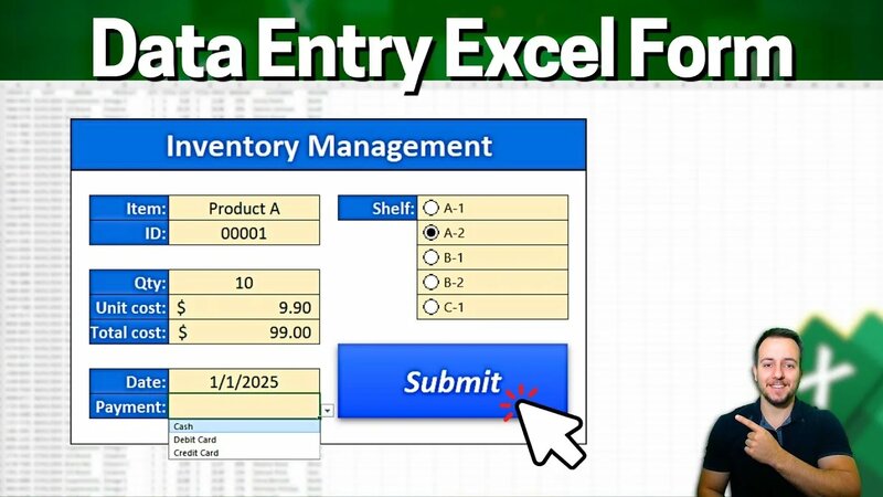 How to Easily Create a Data Entry Form in Excel | No VBA - Yandex Video ...