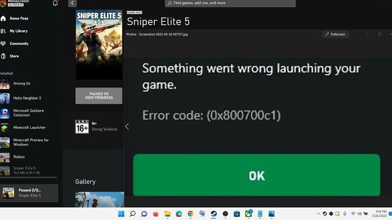 Fix Error Code 0x800700c1 When Launching Any Xbox Game Pass Game On ...