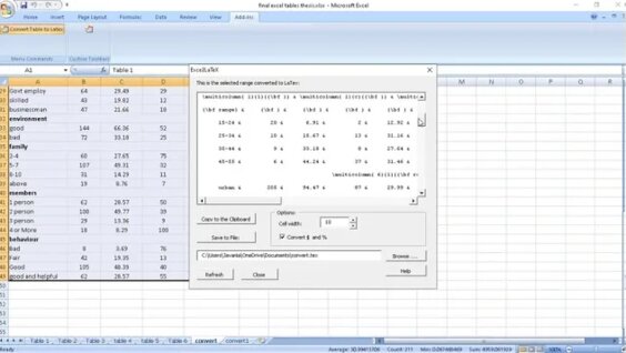 convert excel table to latex table: 1 bin video Yandex'te bulundu